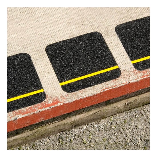 Anti Slip Square 140mm X 140mm Self Adhesive Black / Reflective Stripe