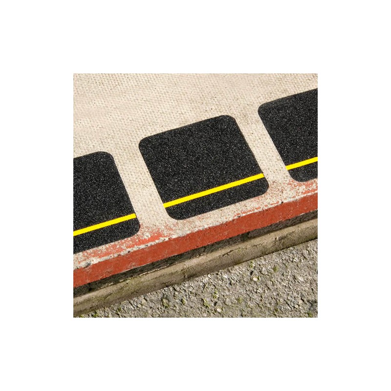 Anti Slip Square 140mm X 140mm Self Adhesive Black / Reflective Stripe