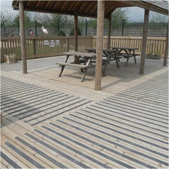 BLACK Anti Slip GRP Decking Strips Slippery Decking Solution!